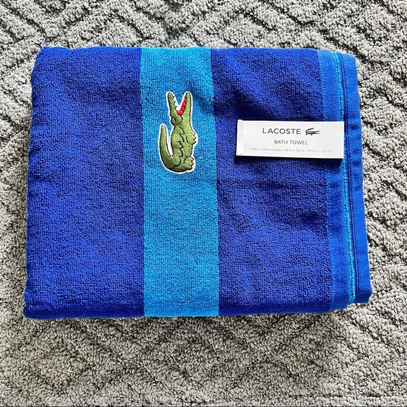 Lacoste | Bath | Lacoste Bath Towel Dark Blue Thin Stripe | Poshmark